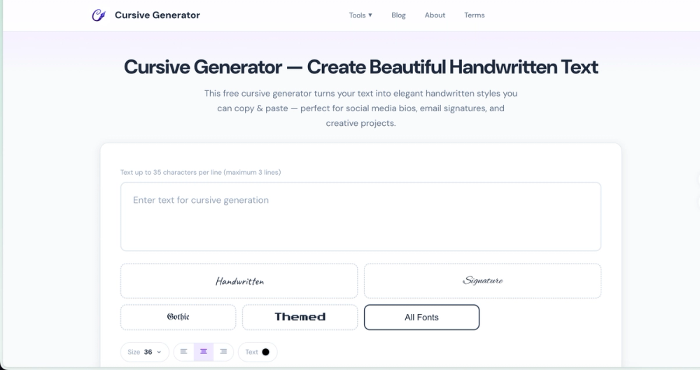 cursive generator - AIDirs