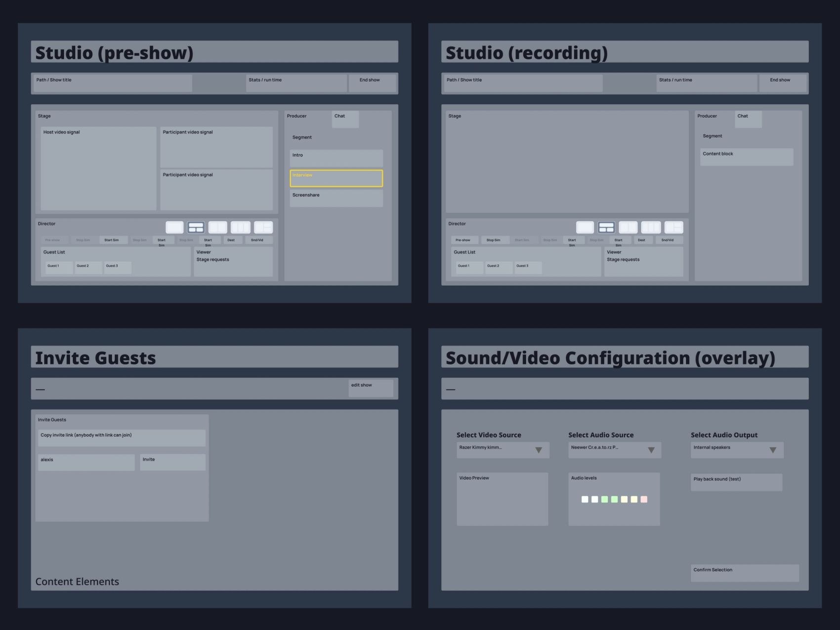 User Experience Concept for Podcast Production Studio