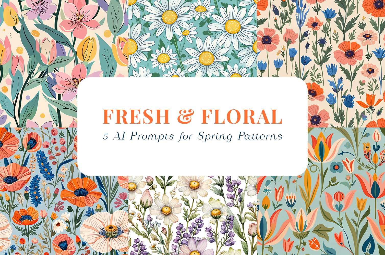 PatternedAI - AI Prompts for Spring Seamless Patterns, fresh and floral