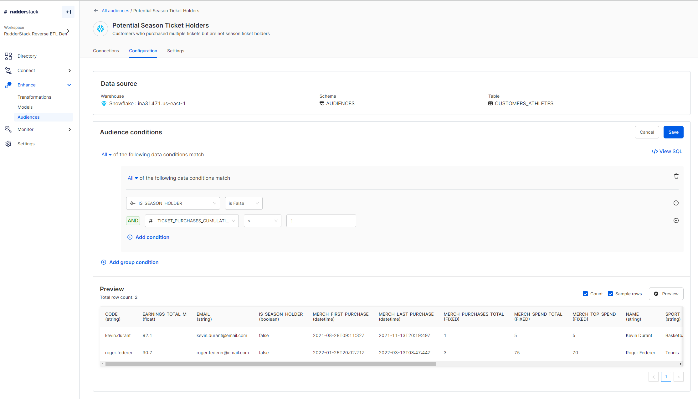 Introducing RudderStack Reverse ETL Audiences
