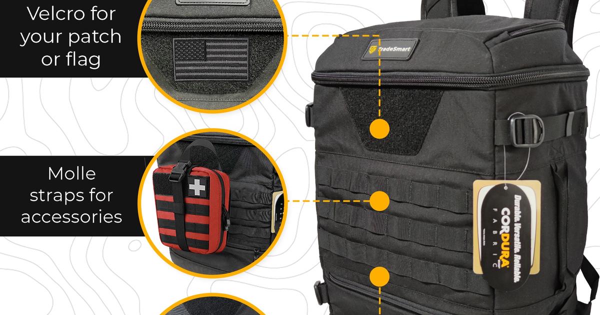 TradeSmart Tactical Backpack for Gun Range with 2 Code Locks