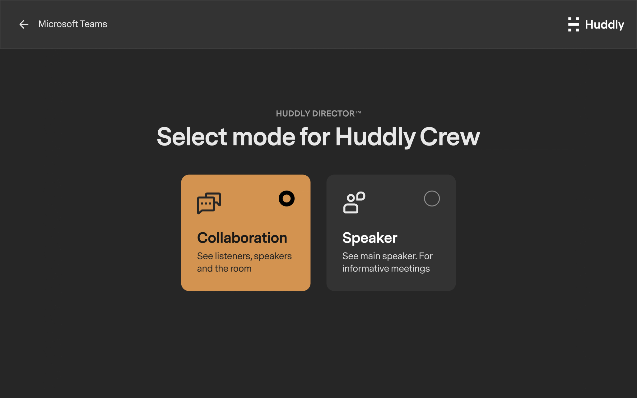 Huddly Room Control App | Huddly