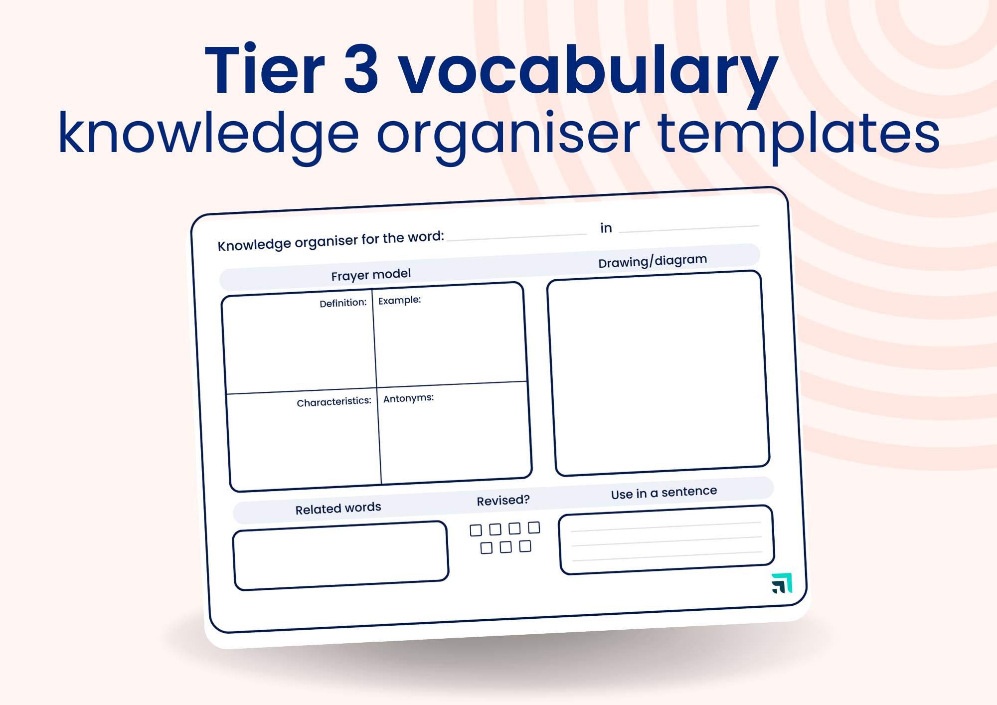 Tier 3 vocabulary knowledge organiser templates | Bedrock Learning