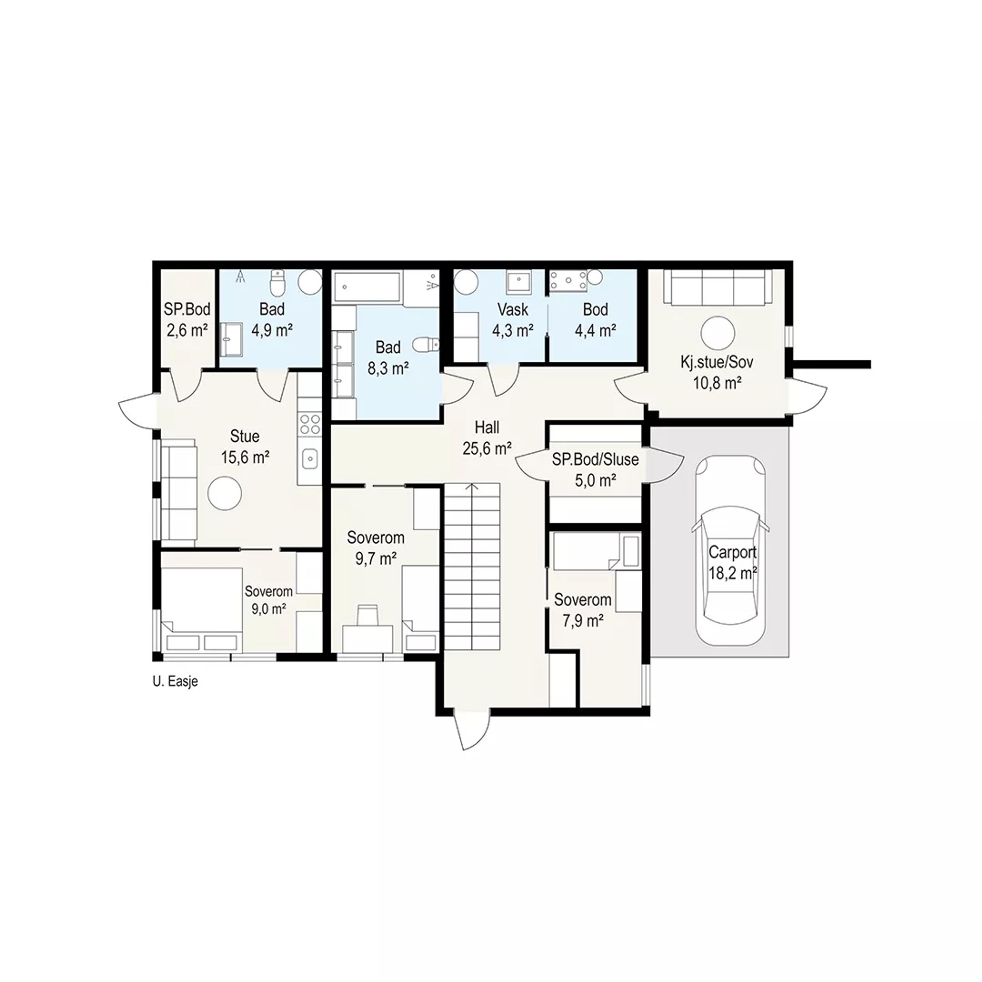 Gausel - moderne hus med utleiedel | Systemhus