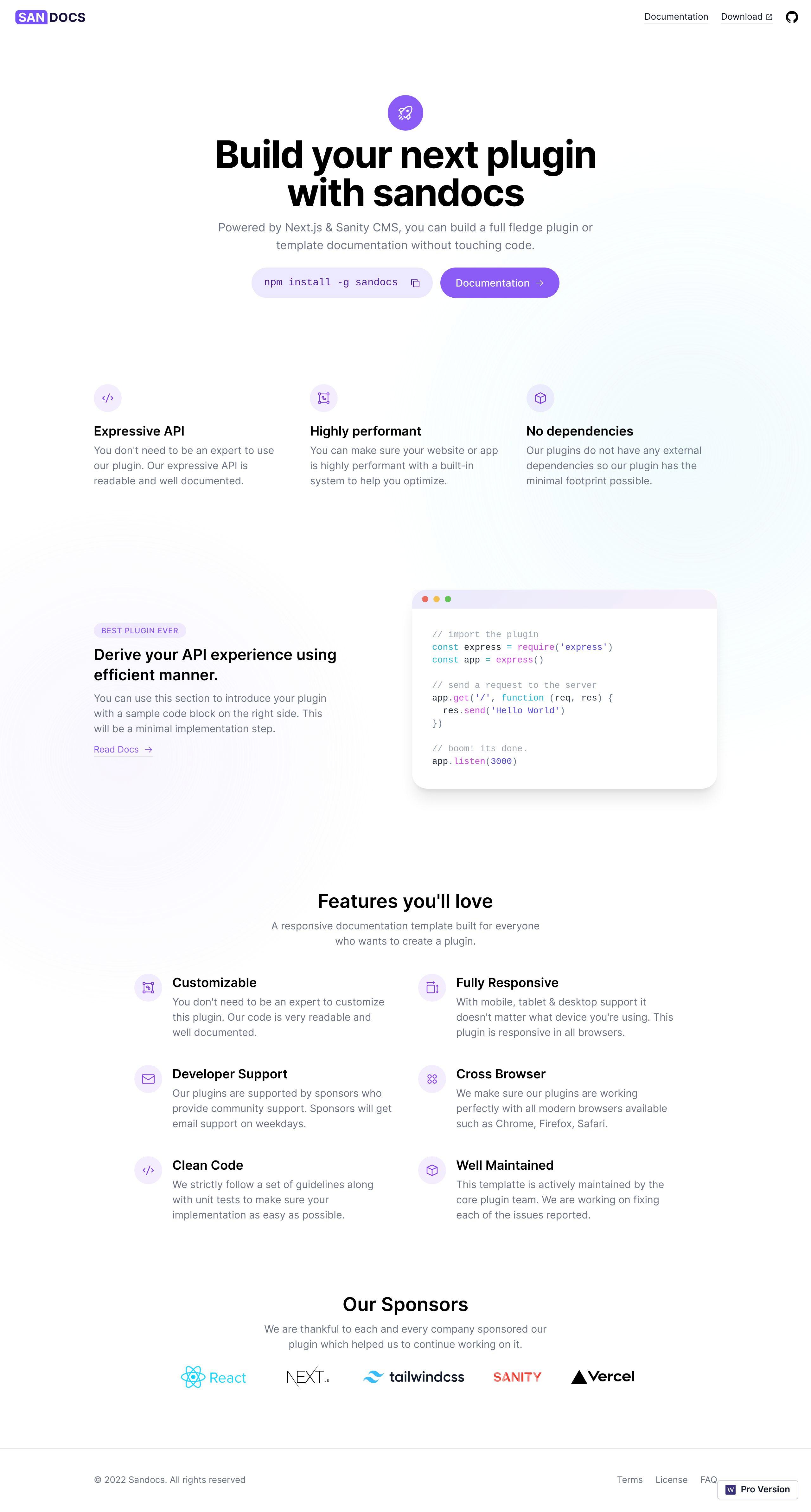 Sandocs Template - Web Design Inspiration — Web3Inspiration