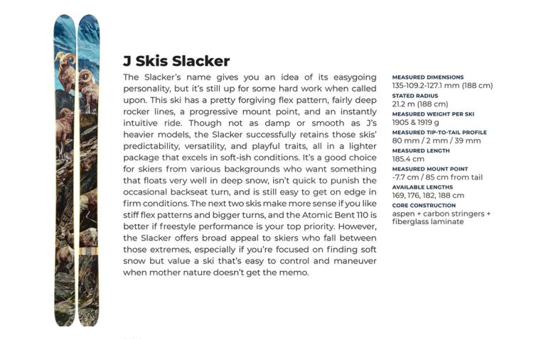 J skis in the Blister Reviews winter gear guide · J skis • Limited ...