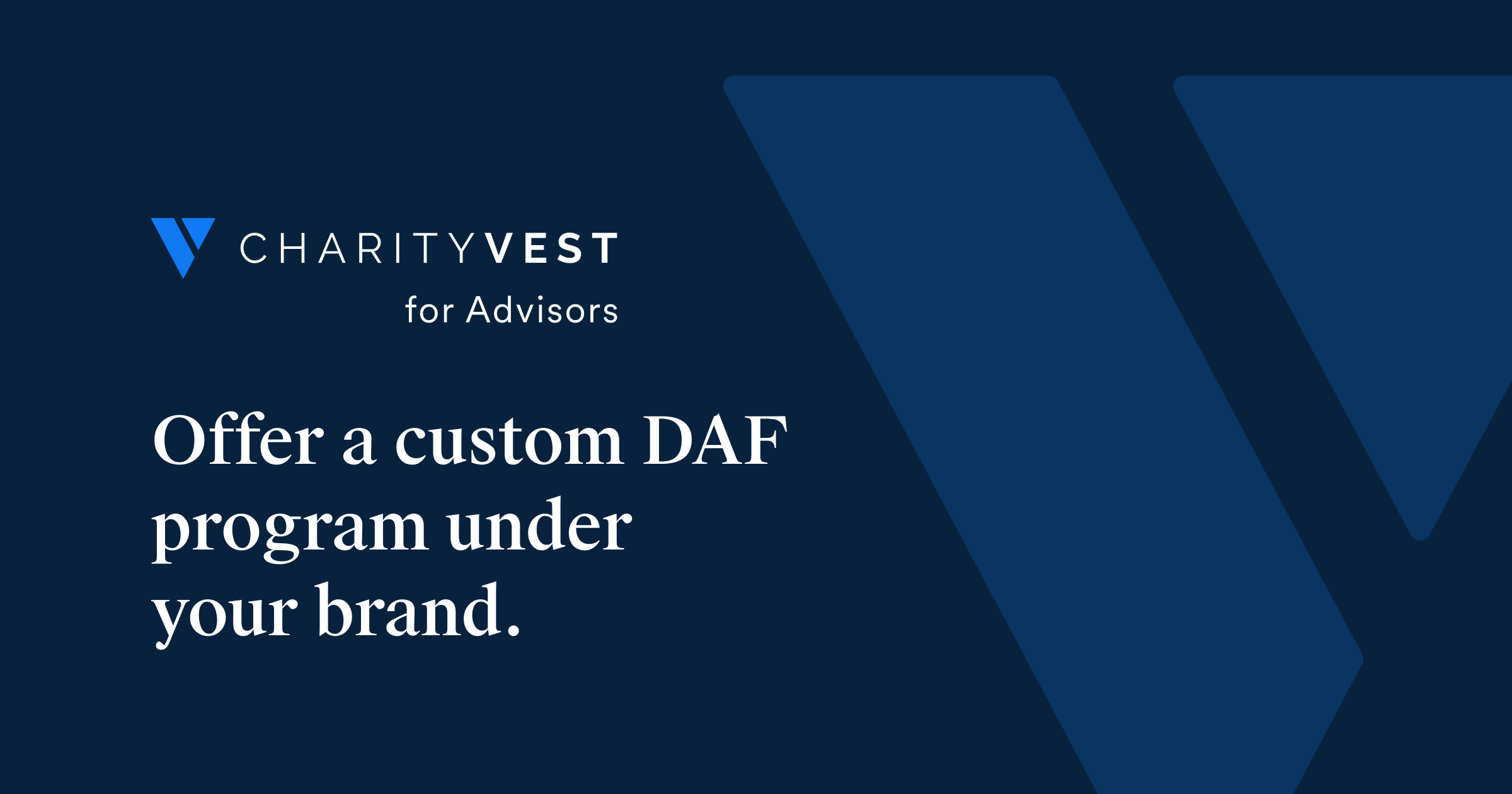 Charityvest | Offer a custom DAF program under your brand. | Charityvest