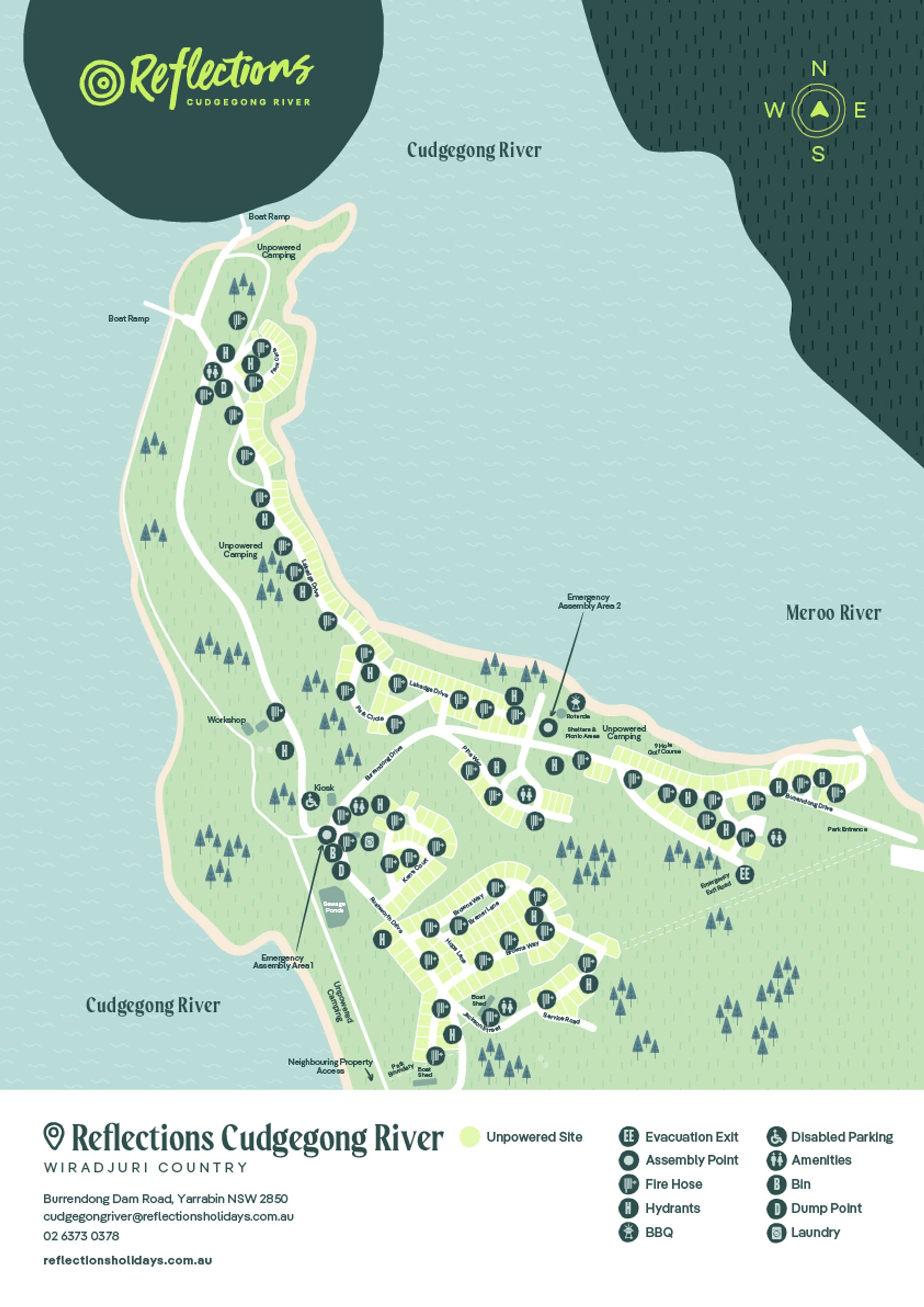 Park map | Cudgegong River Holiday & Caravan Park | Reflections Holidays