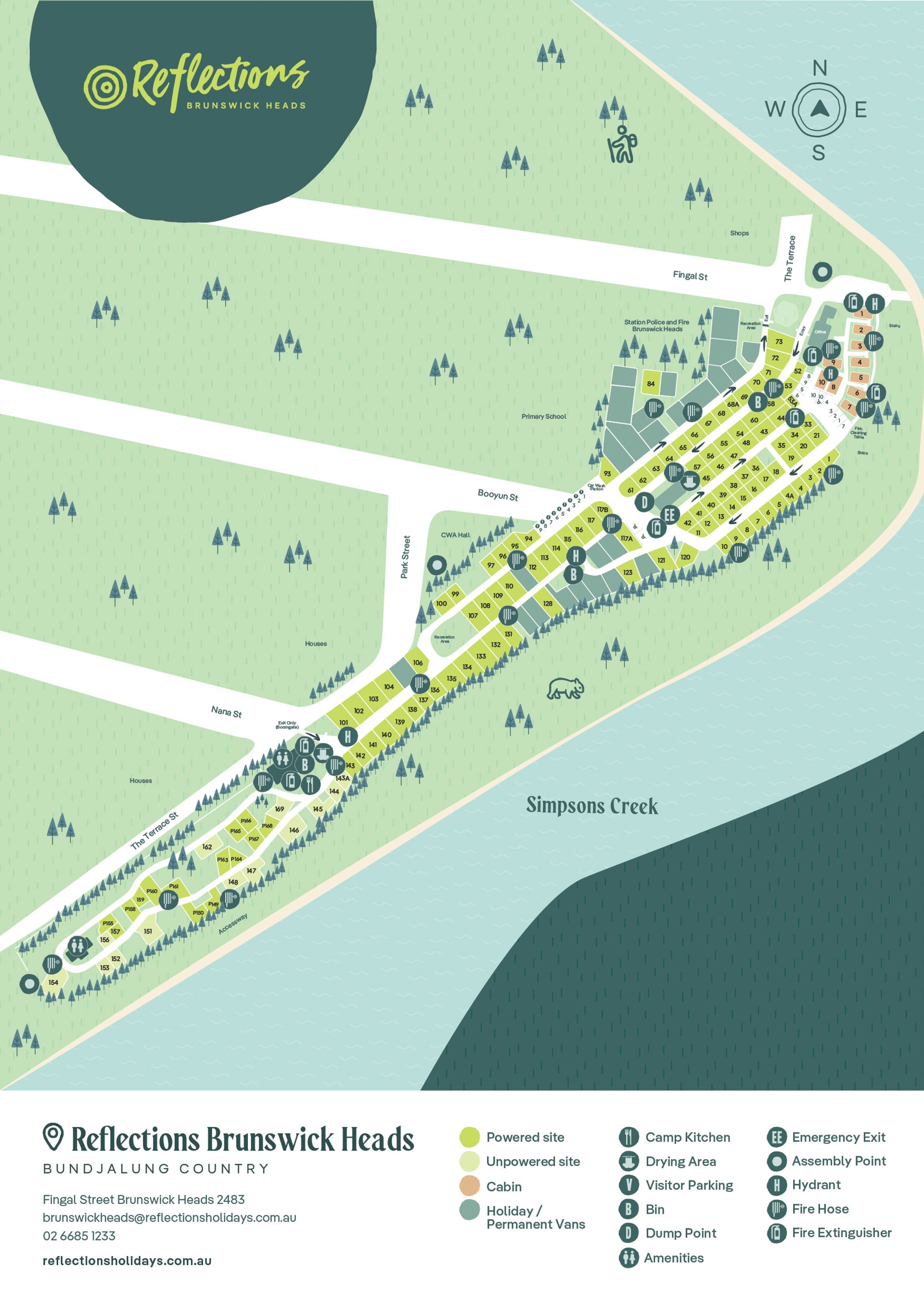 Park map | Brunswick Heads Holiday & Caravan Park | Reflections Holidays