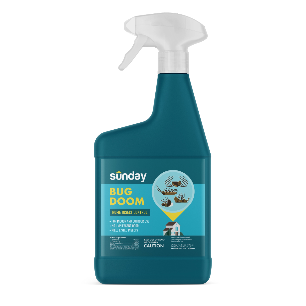 Bug Doom Indoor Insect Control Spray, 32 oz | Sunday Lawn Care