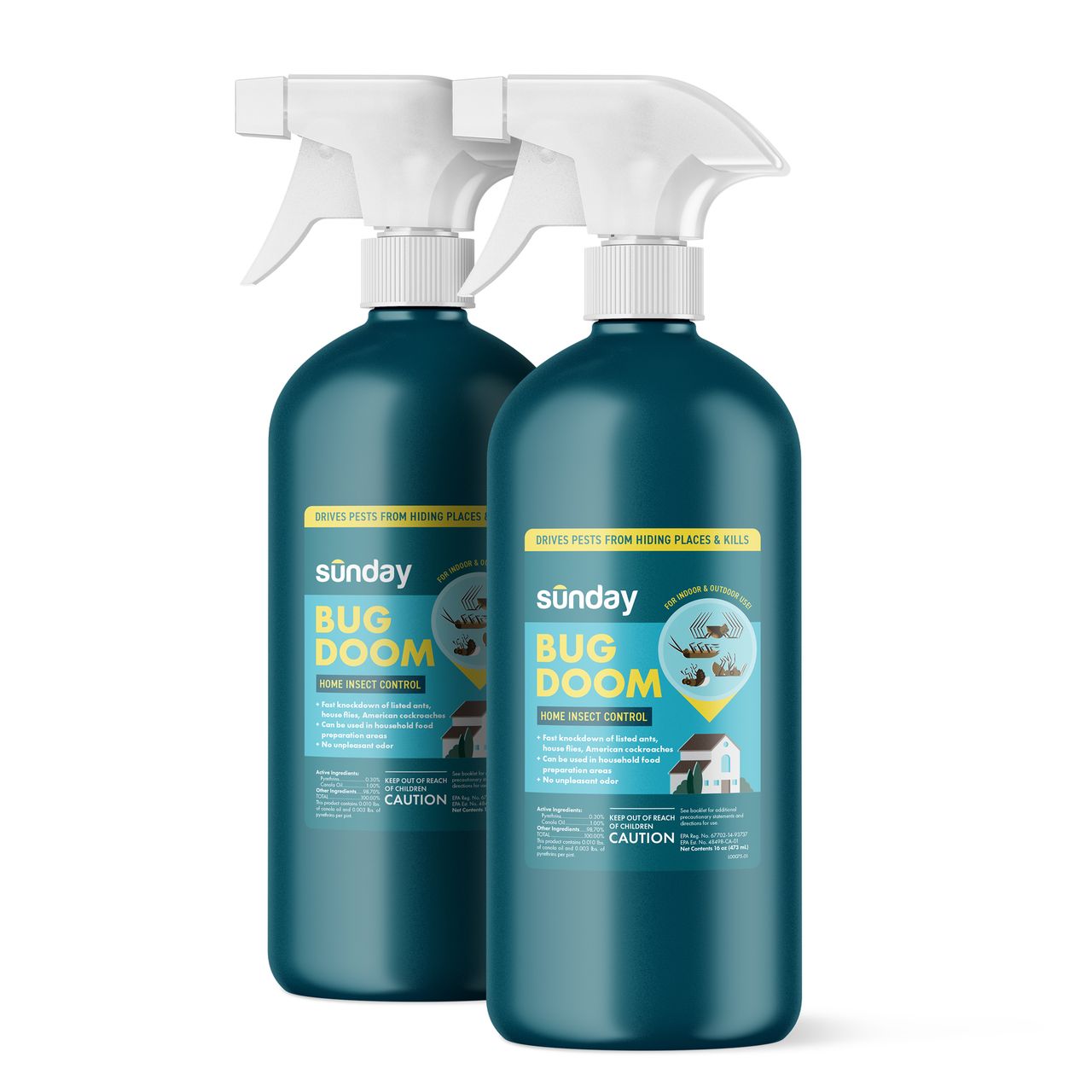 Bug Doom Indoor Insect Control Spray, 16 oz (2-pack) | Sunday Lawn Care