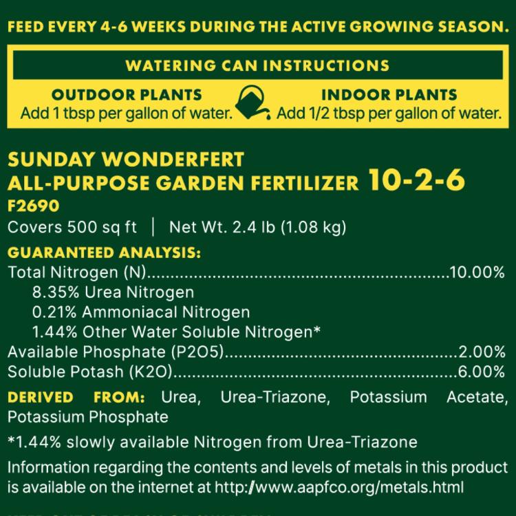 WonderFert All-Purpose Liquid Garden Fertilizer | Sunday Lawn Care