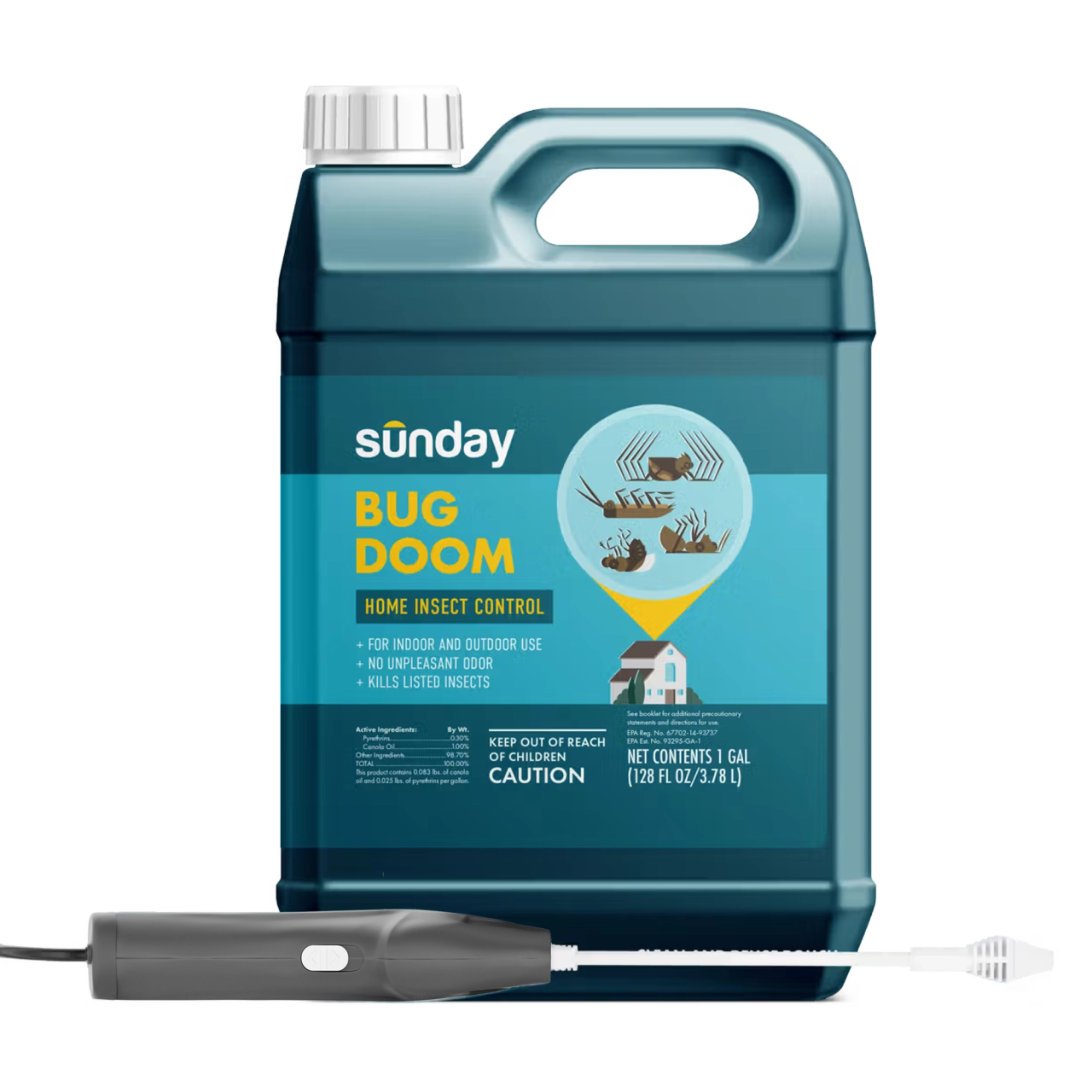 Bug Doom Home Insect Control Spray Gallon with Wand | Sunday Lawn Care