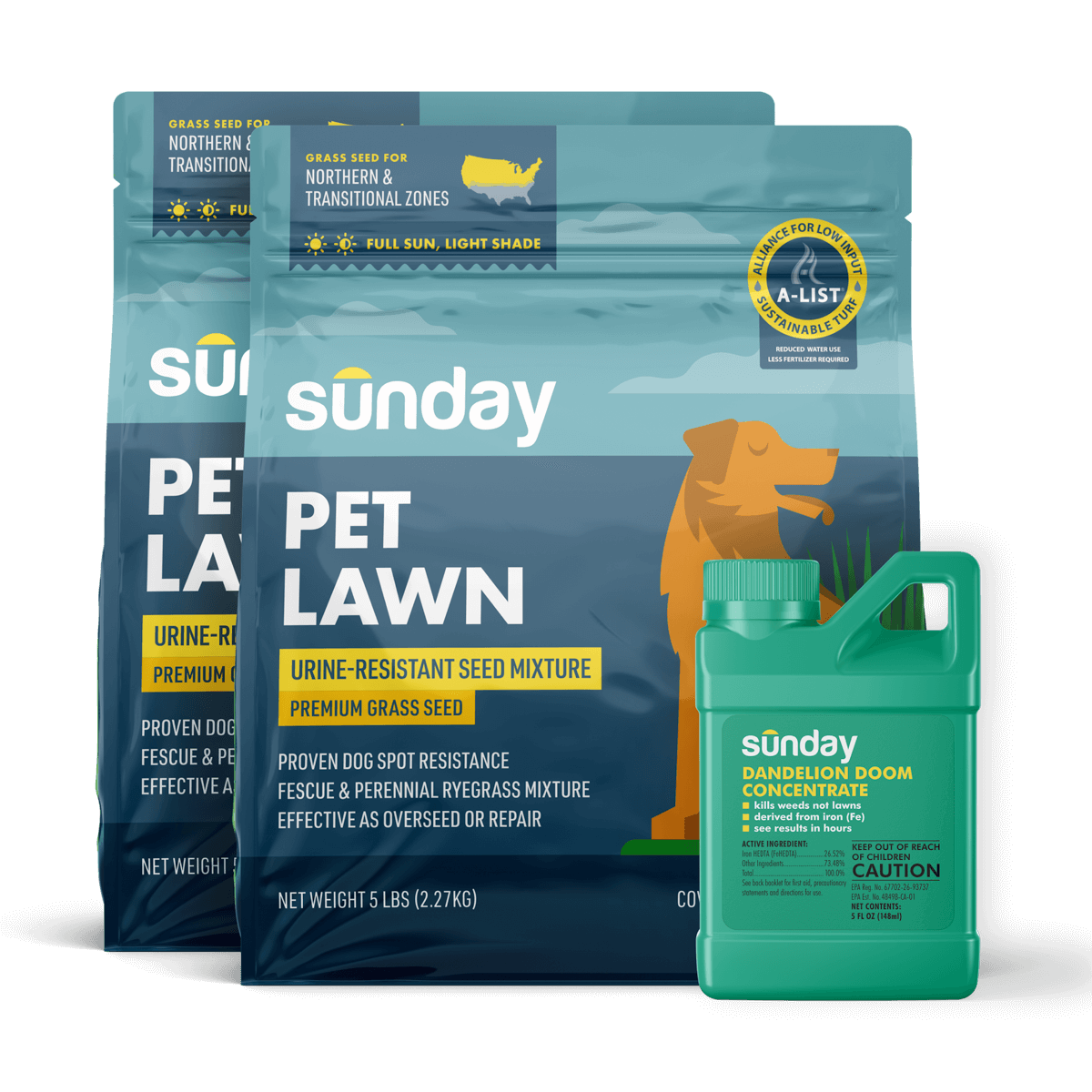 Pet Lawn Seed & Weed Kit | Sunday Lawn Care