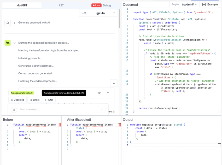 Introducing: Improved Codemod AI | Codemod.com