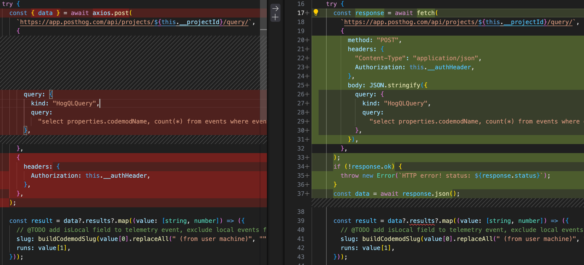 From Axios → Fetch with Codemod 2.0