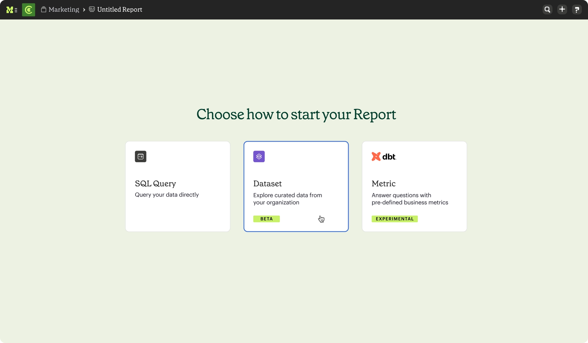Mode datasets: Curated, reusable building blocks to power self-service