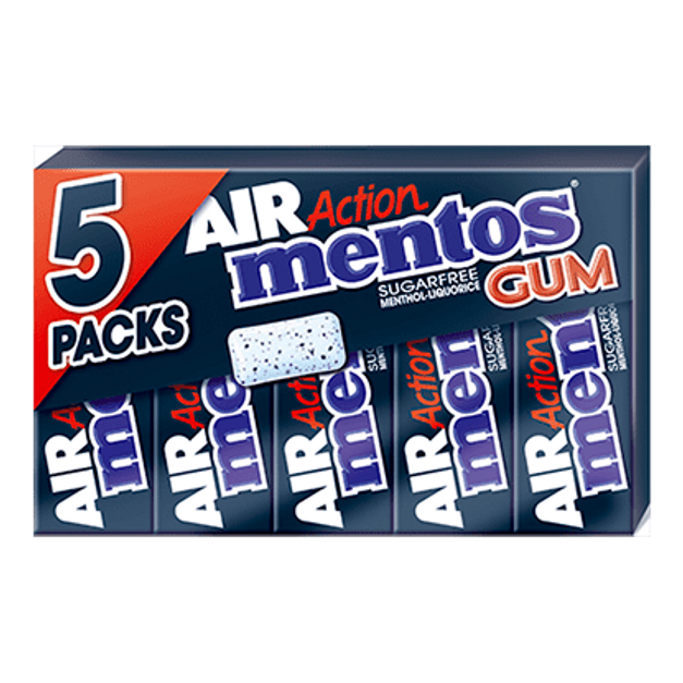 Mentos Gum Air Action Menthol-Liquorice 5-pak | Mentos Denmark