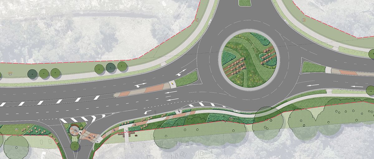Landscape concept plan for the Tweed Coast Road widening project
