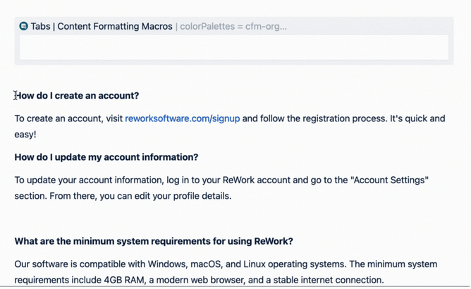 The step-by-step guide to creating Confluence tabs