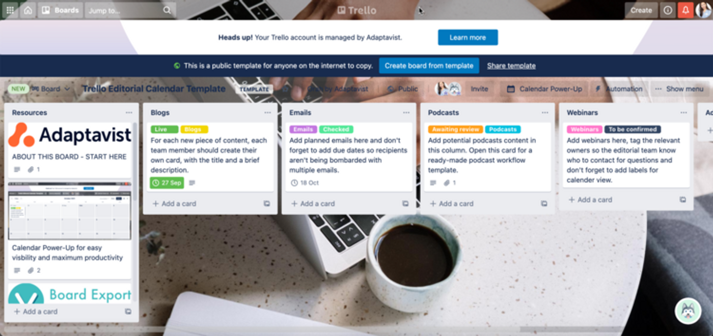 How to use Trello as a content calendar