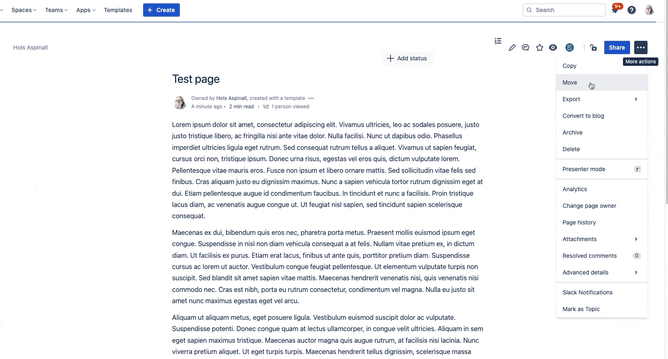 How to move and copy Confluence pages | Learn the basics