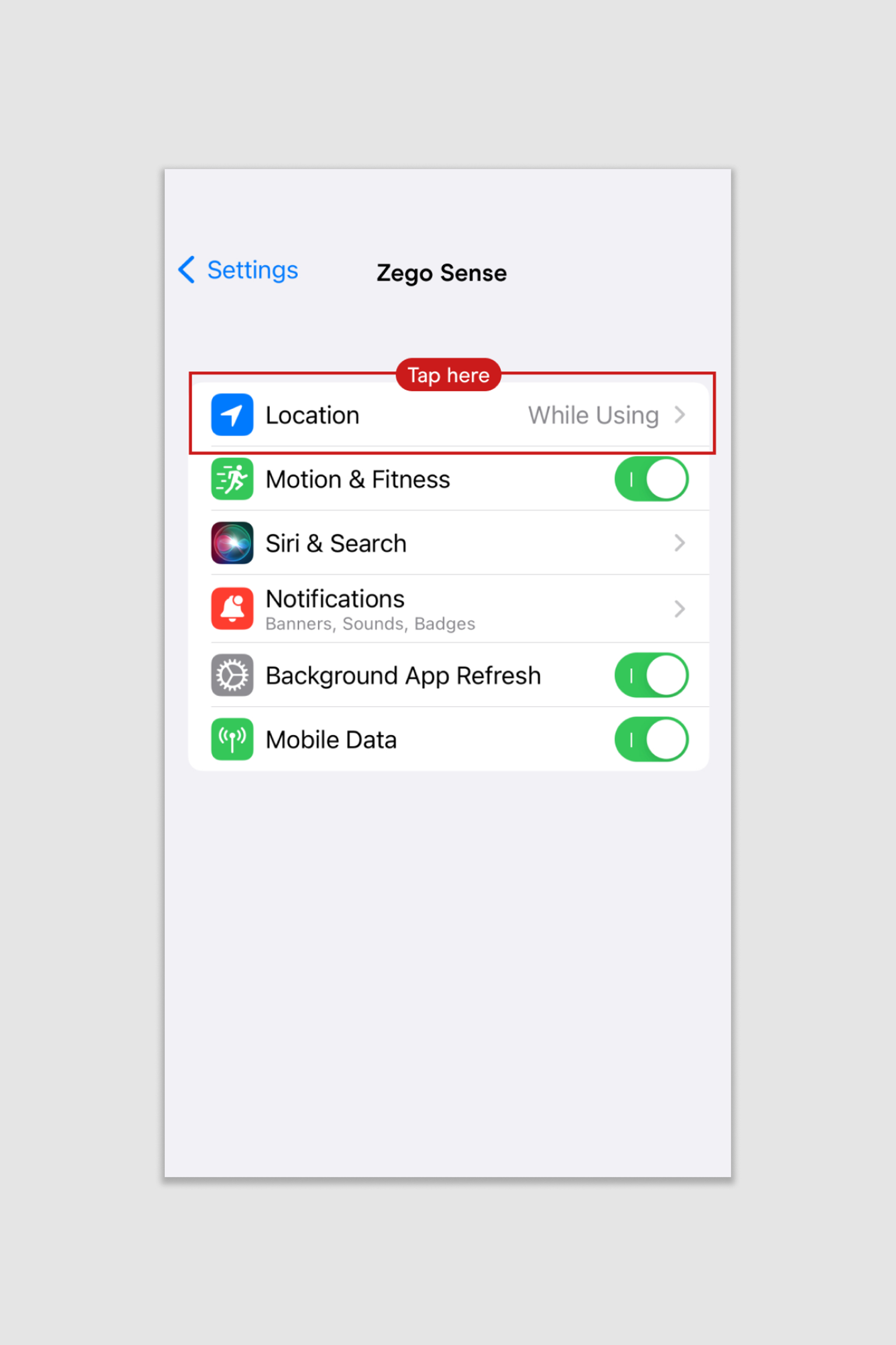 How to download Zego Sense & enable your permissions