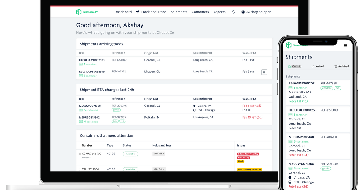 Container Tracking - Track and Trace Containers | Terminal49
