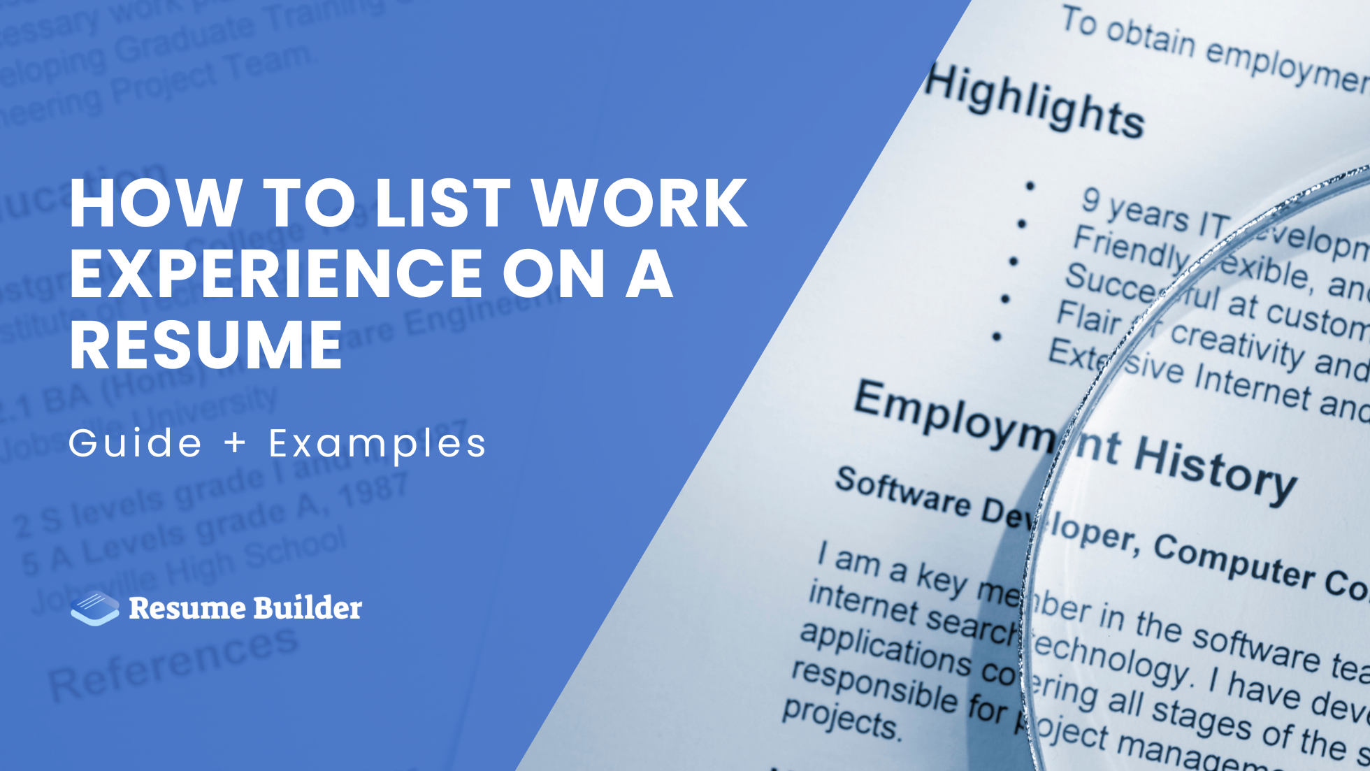 How to List Work Experience on a Resume: Guide + Examples | Resume ...