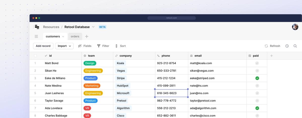 Retool Blog | Introducing a Retool-hosted SQL database to power your apps