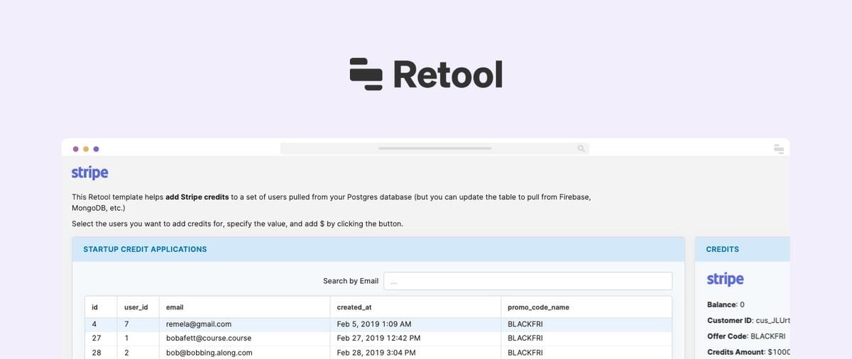Retool Blog | How we use Retool to manage our startup credits