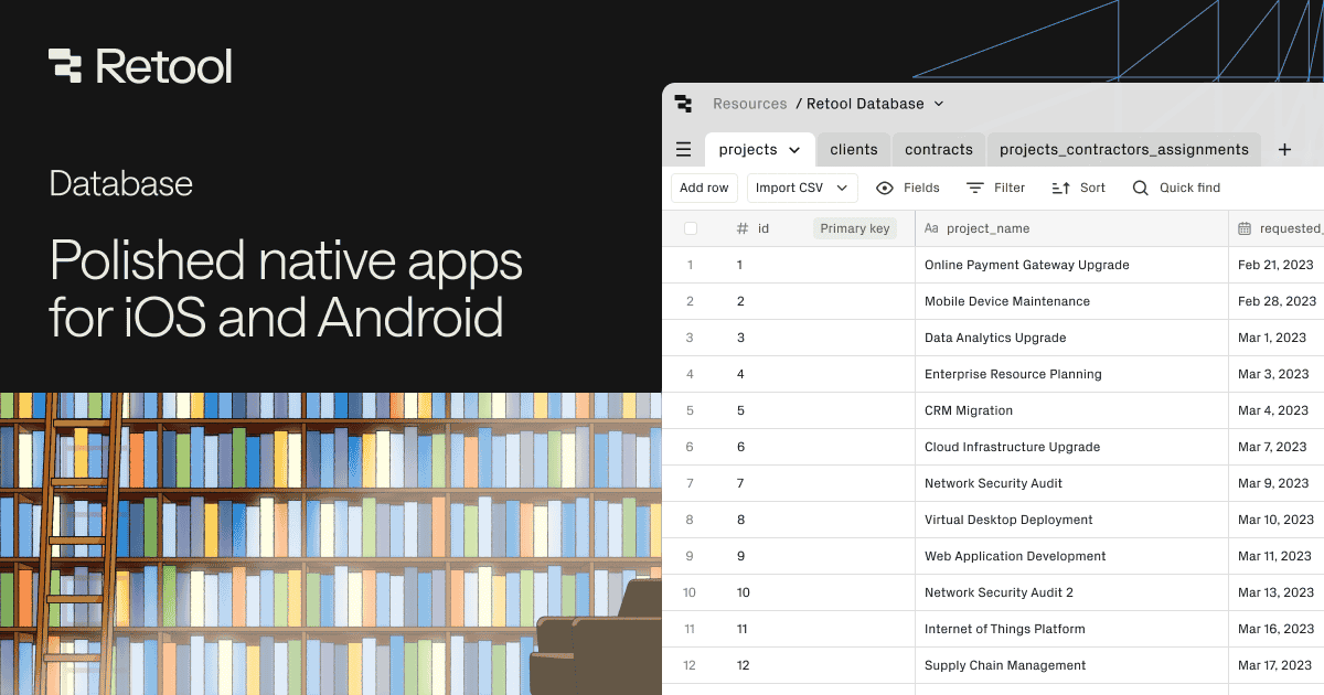 Retool | Power apps with a built-in Postgres database