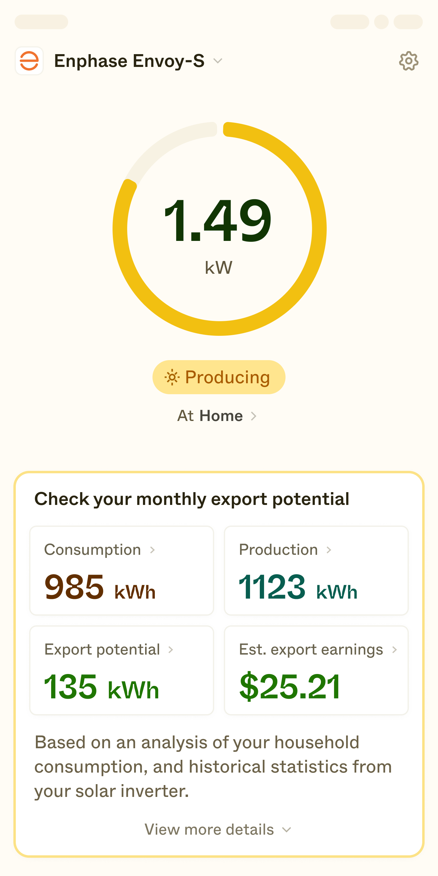 Production, consumption & export monitoring | Enode