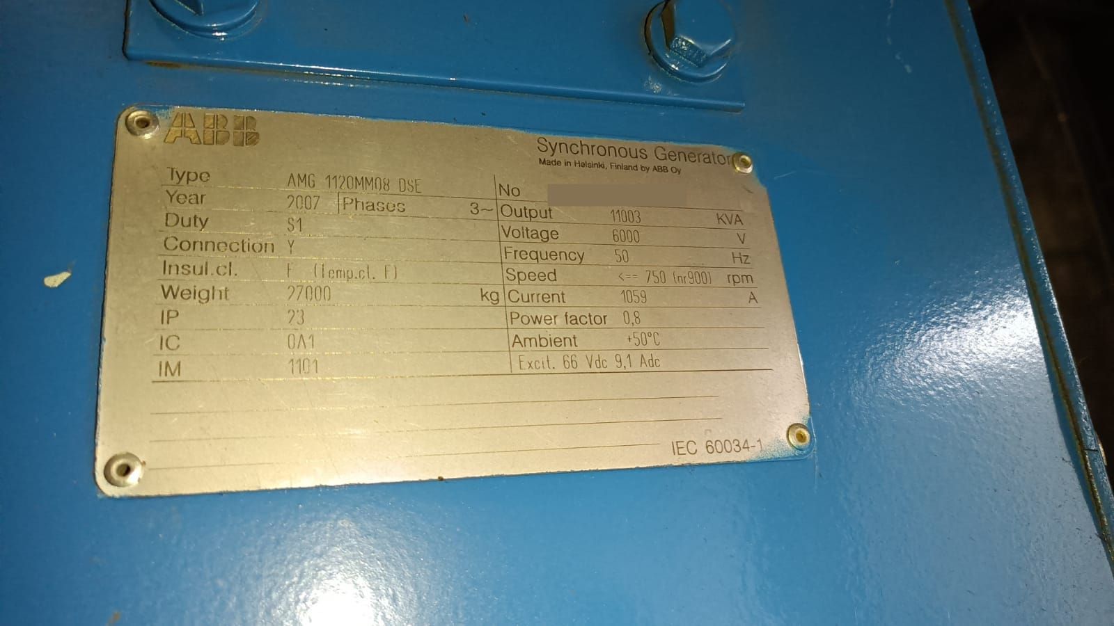 Buy 9MW Wartsila W20V34GS Generator - Gas Engine Exchange