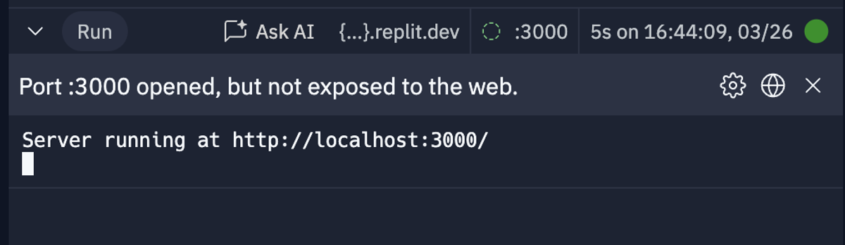 Replit — Advanced port configuration