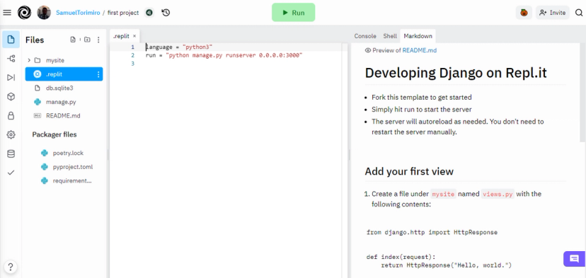 Replit — Deploying Django to Replit