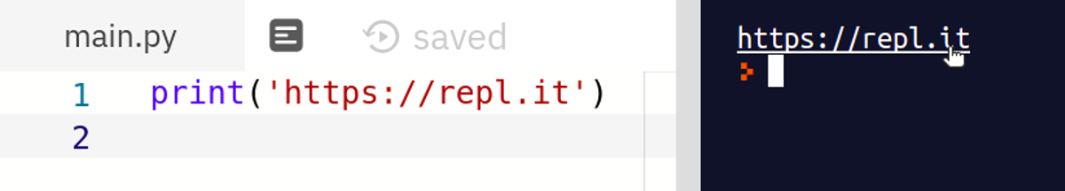 Replit — Terminal Links