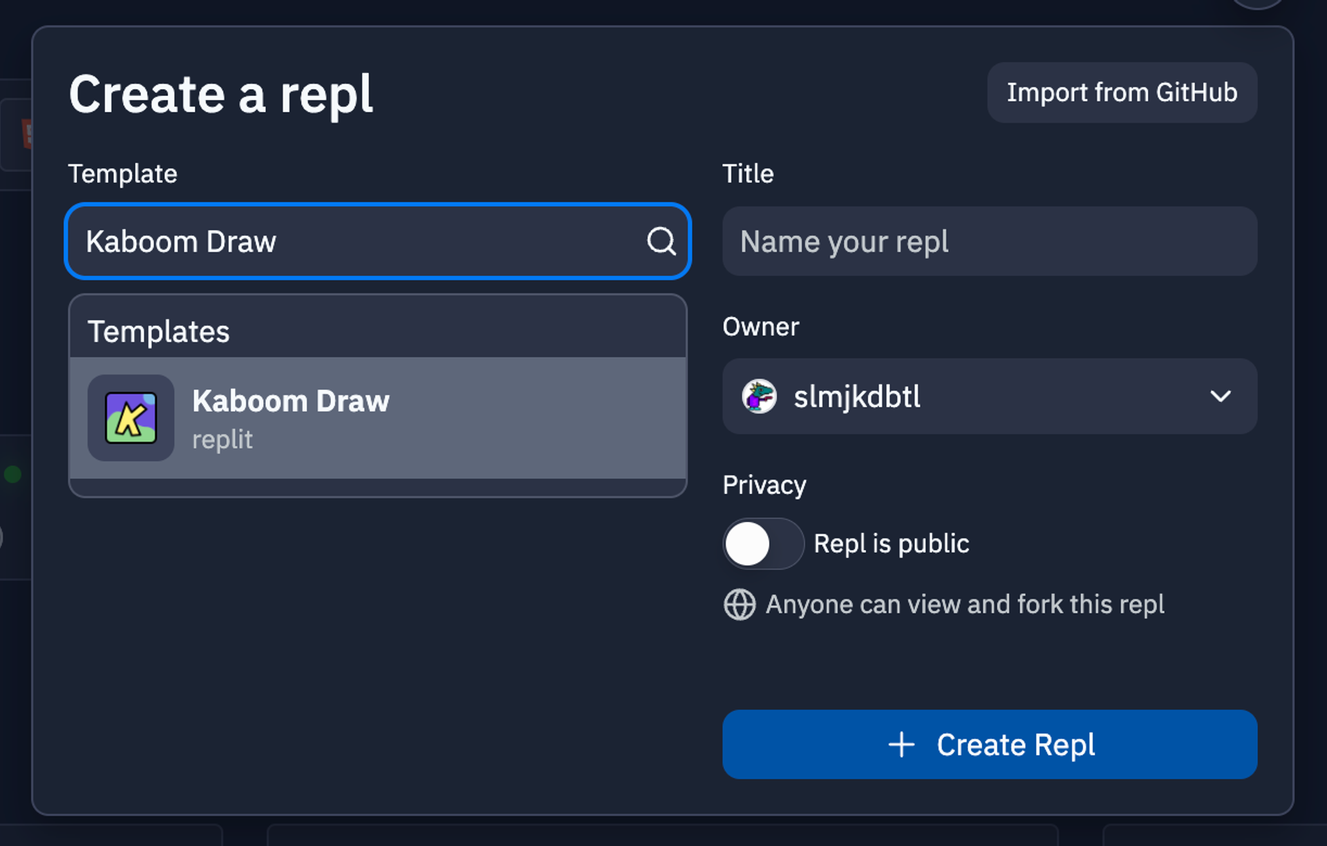 Replit — Kaboom Draw