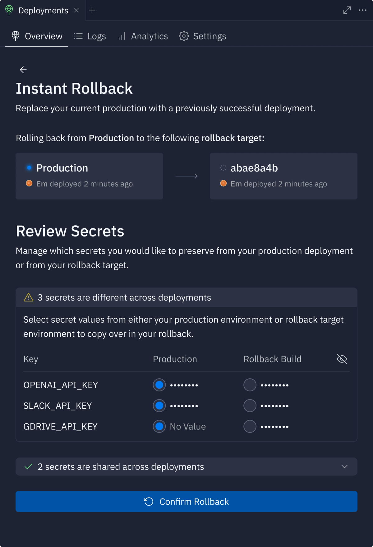 Replit — Introducing Deployment Rollbacks