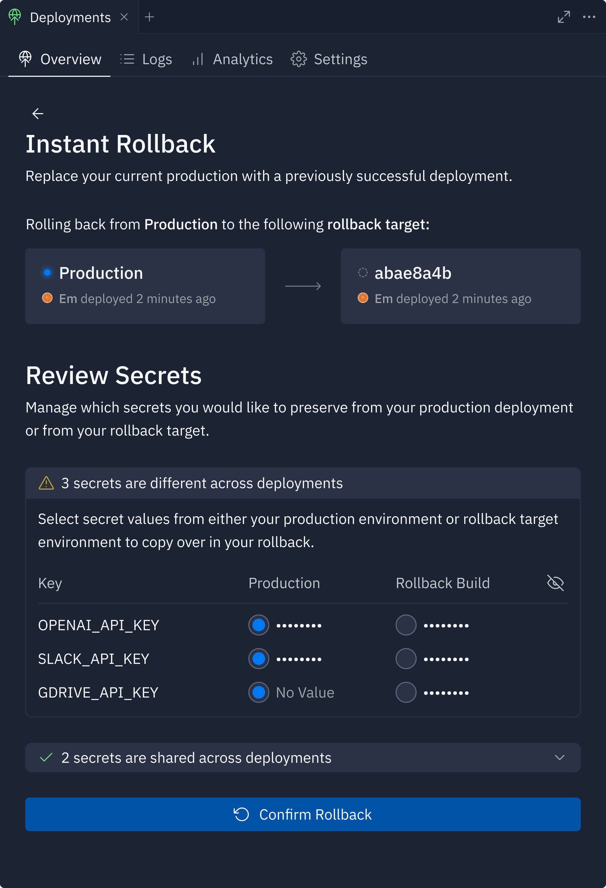 Replit — Introducing Deployment Rollbacks