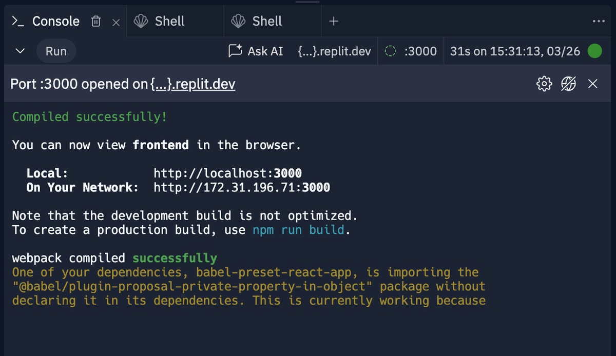 Replit — Advanced port configuration