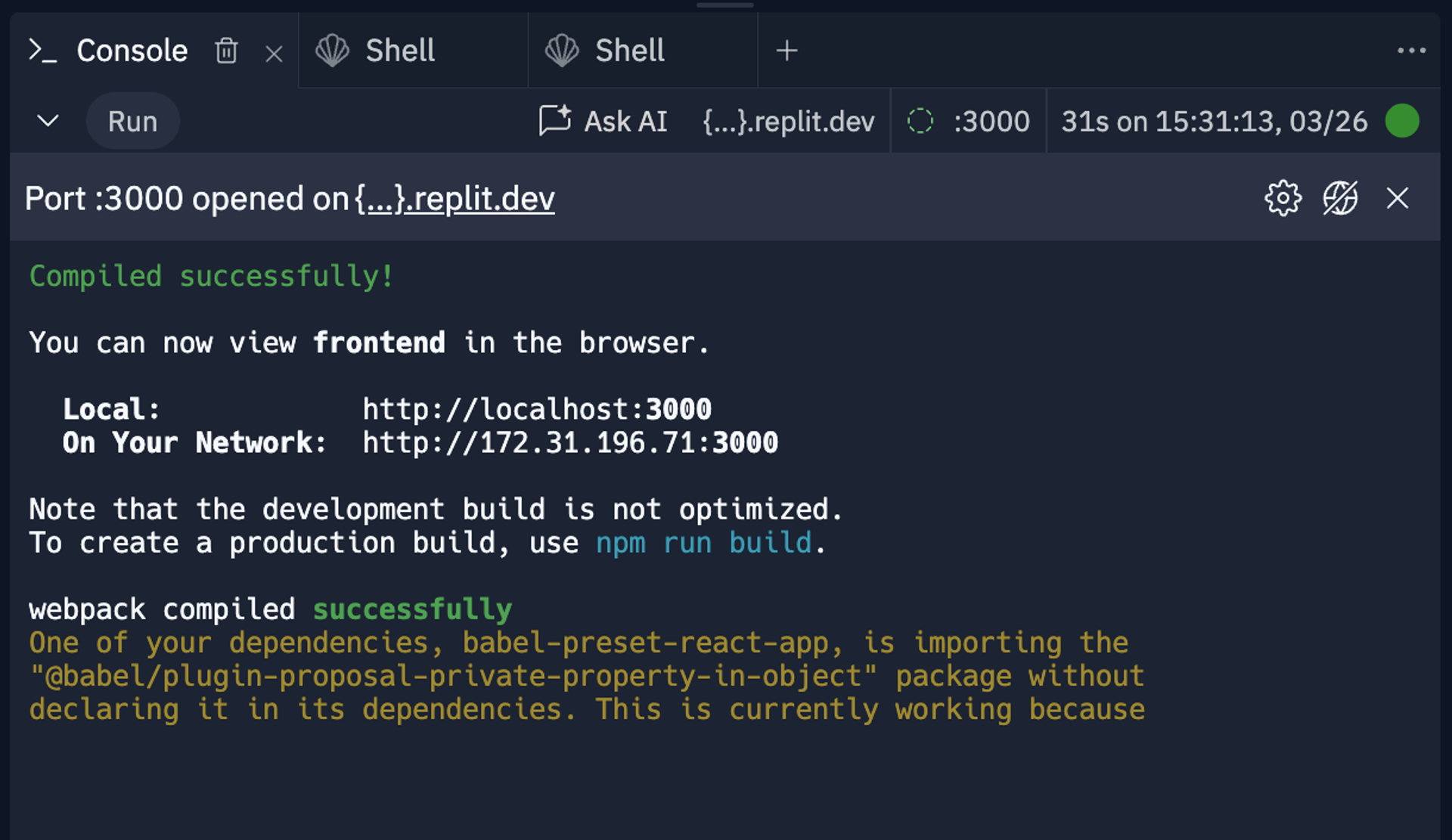Replit — Advanced port configuration