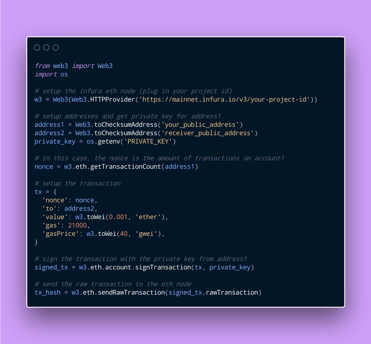 Replit — How to send $ETH in 19 lines of Python