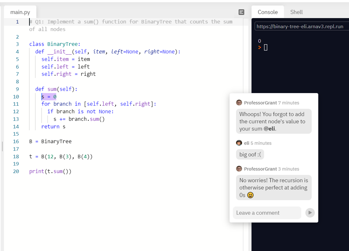 Replit — Code Annotations (available now for Teams for Education!)