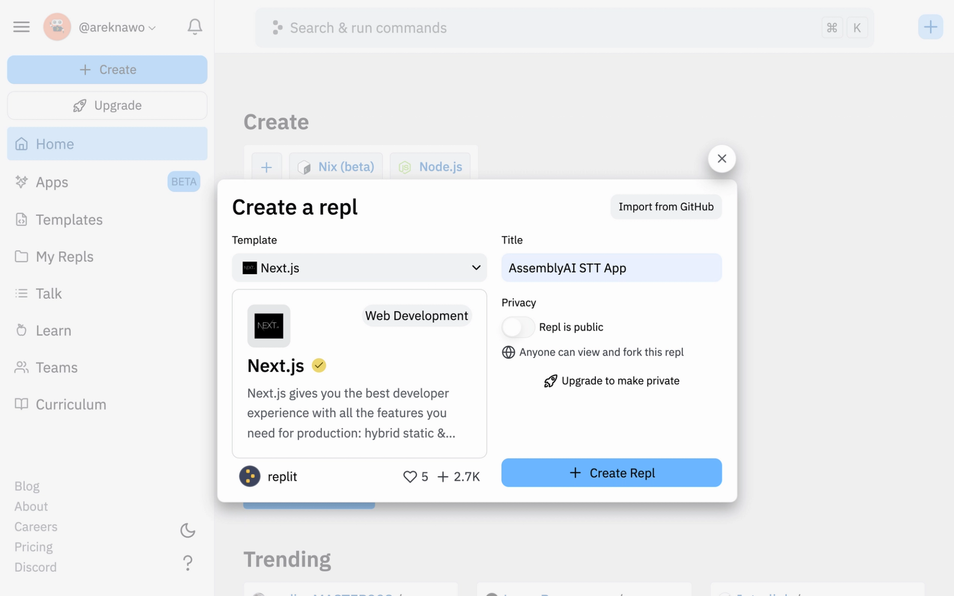 Replit — Build a Speech-to-Text App with AssemblyAI on Replit