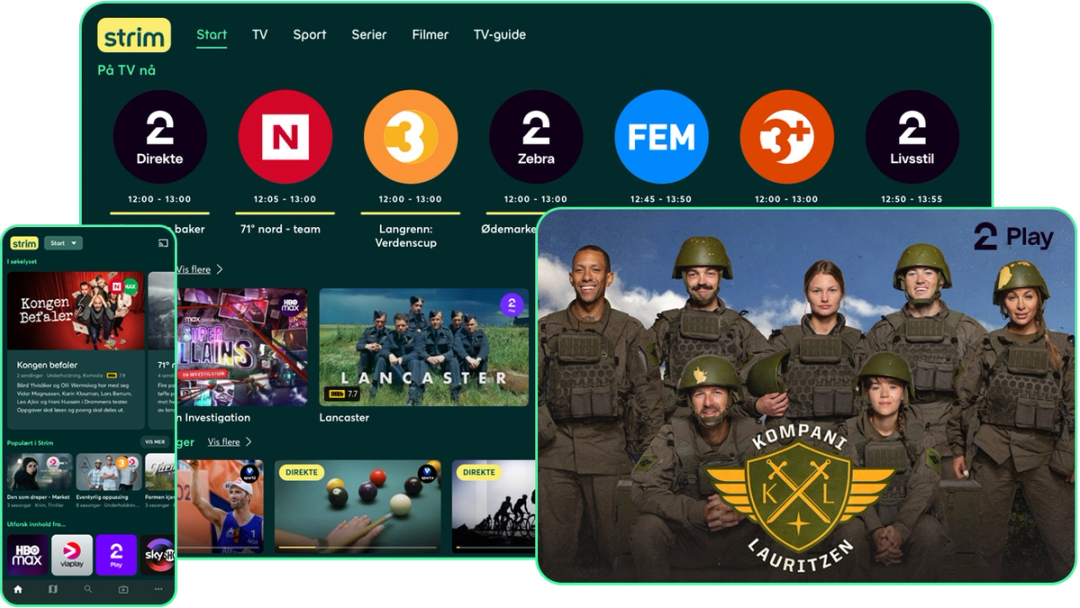 Strim Litt - strøm de viktigste TV-kanalene uten binding | Strim