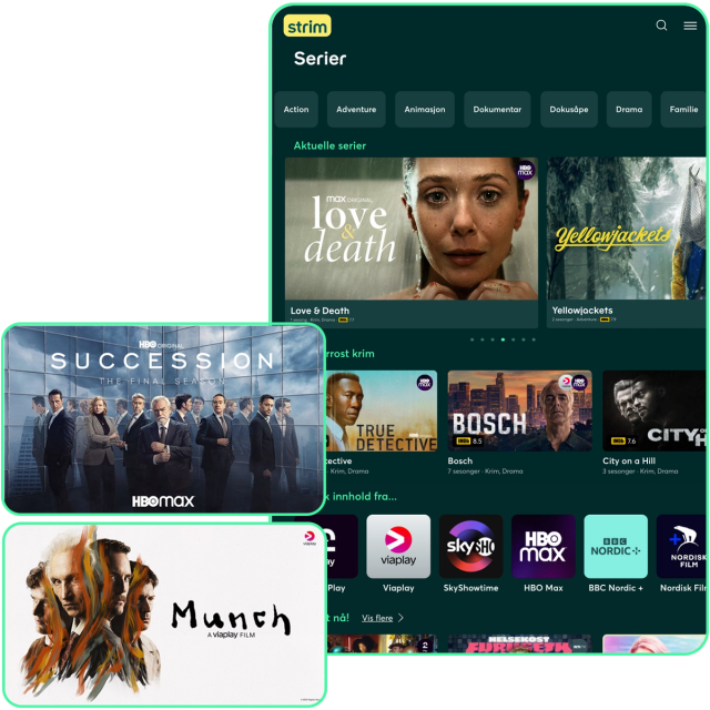 Full TV-pakke og streaming til 369 kr/mnd | Strim