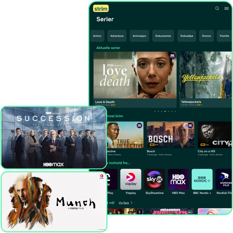 Full TV-pakke og streaming til 369 kr/mnd | Strim