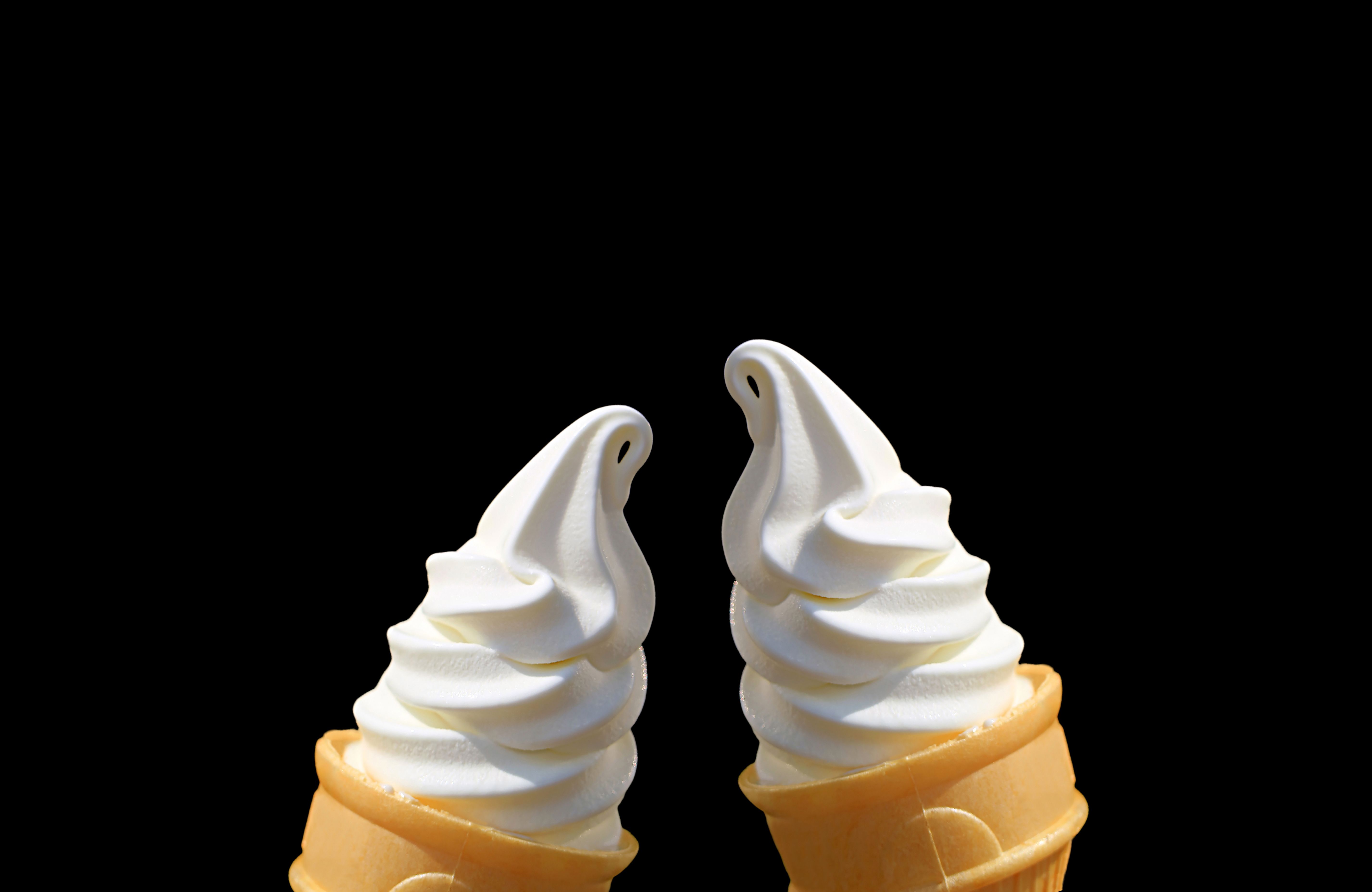 Ice cream shop workers throw ice cream at each other