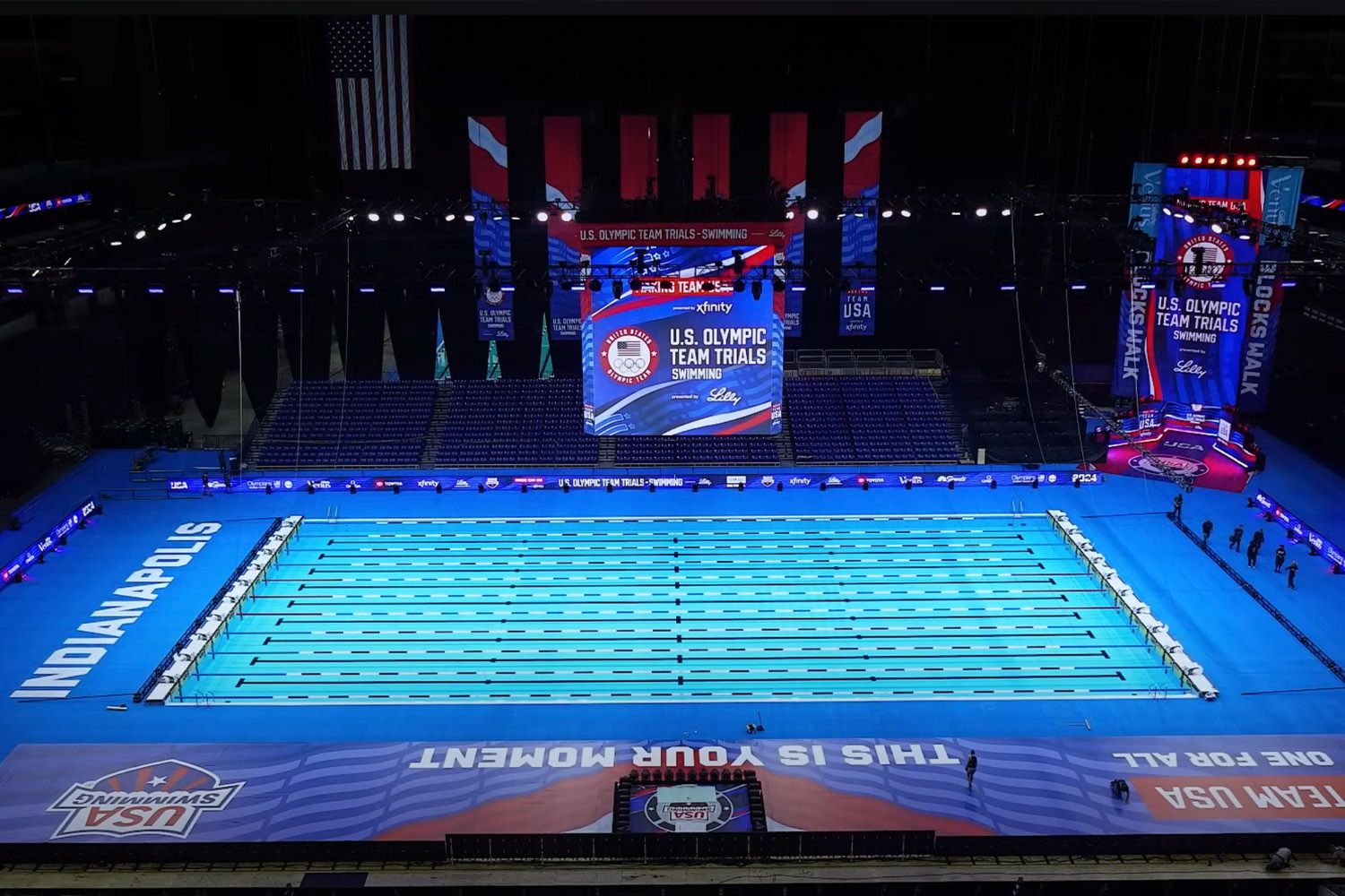 Olympic swimming trials are so big, they need an NFL stadium